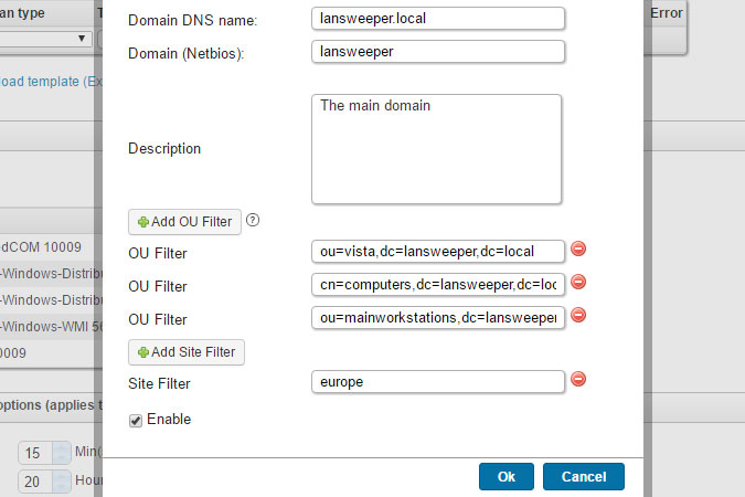 Scan an Active Directory Domain scanning target - Lansweeper