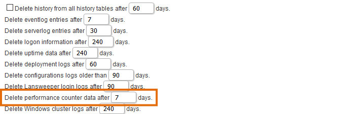 Clear tables to free up space and improve performance