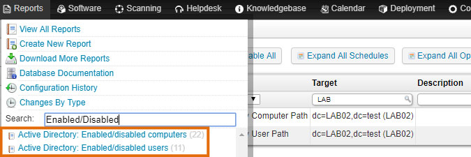 Scan disabled Active Directory users and computers