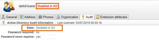 Scan disabled Active Directory users and computers