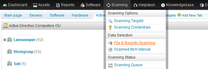 Scan registry values with custom registry scanning - Lansweeper