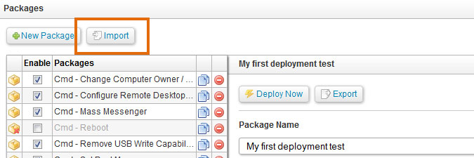 Import and export deployment packages - Deploying Software & Other Changes - Lansweeper Community